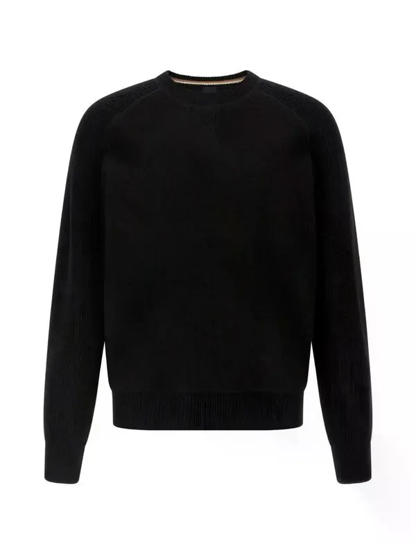BOSS Raglan Sleeve Crew Neck Sweater - Black