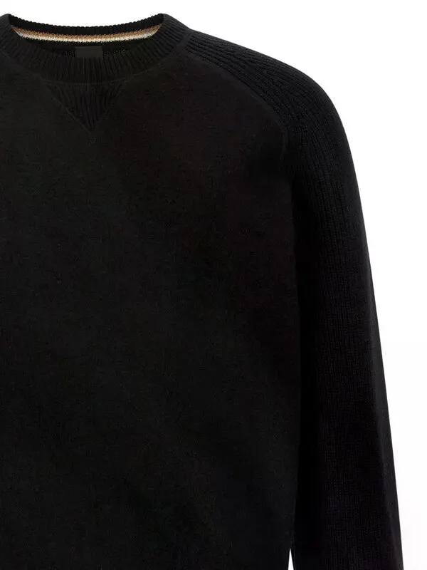 BOSS Raglan Sleeve Crew Neck Sweater - Black