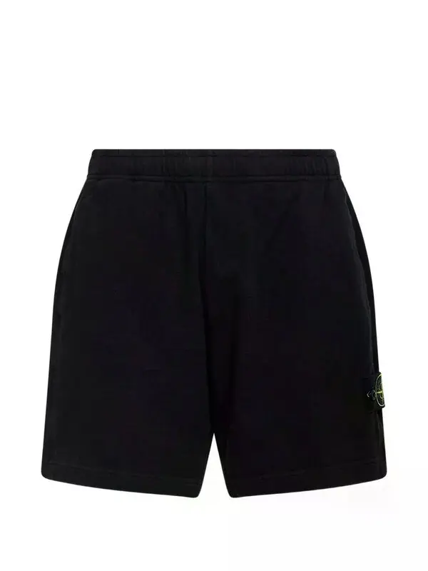 Stone Island Badge Shorts - Black