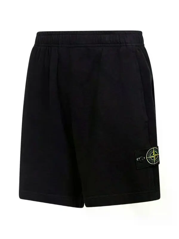 Stone Island Badge Shorts - Black