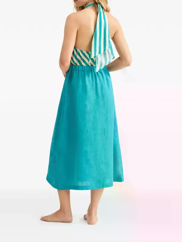 ERES Striped Halterneck Top - Blue