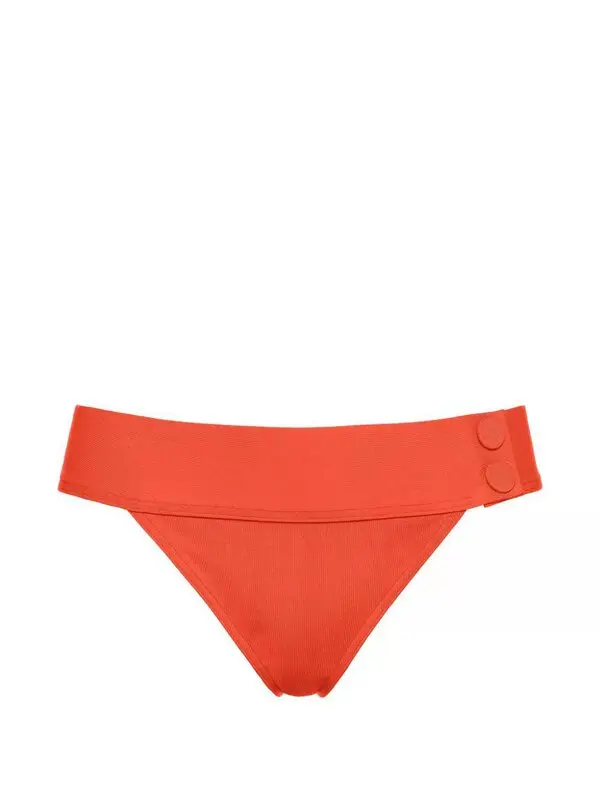 ERES Button Detail High-waisted Bikini Briefs - Orange