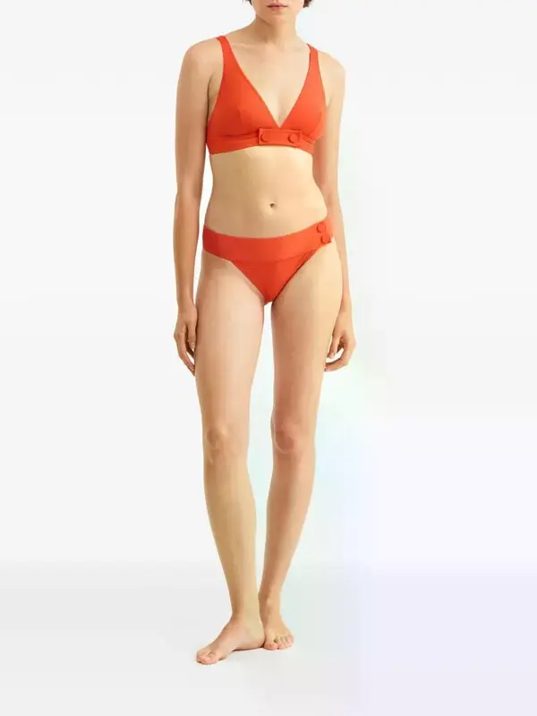ERES Button Detail High-waisted Bikini Briefs - Orange