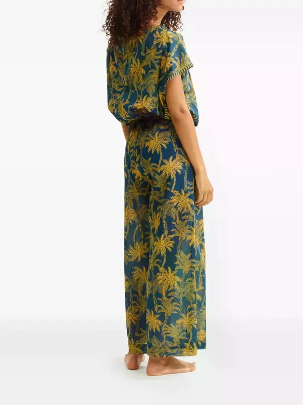 ERES Palm-tree Print Top - Blue