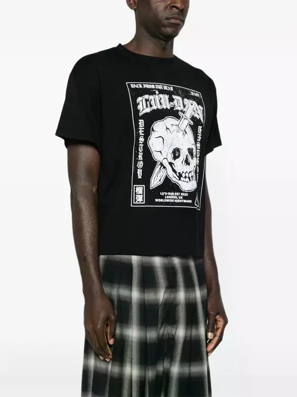 LỰU ĐẠN Skull-print T-shirt