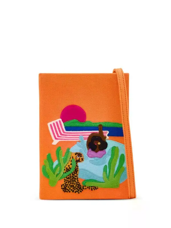OLYMPIA LE-TAN Appliqué Clutch - Orange