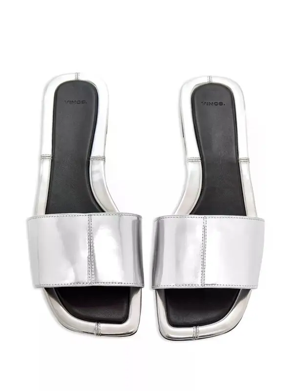 Vince Valeria Square-toe Sandals - Silver