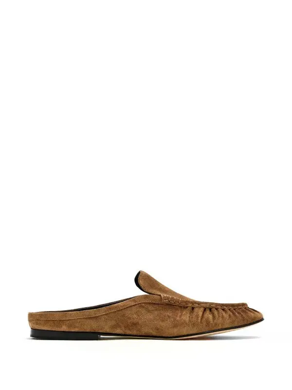 Vince Suede Moccasin Toe Mules - Brown