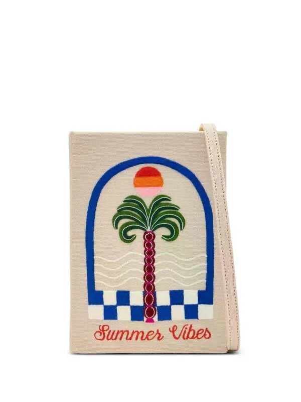 OLYMPIA LE-TAN Tree-embroidered Clutch - Neutrals