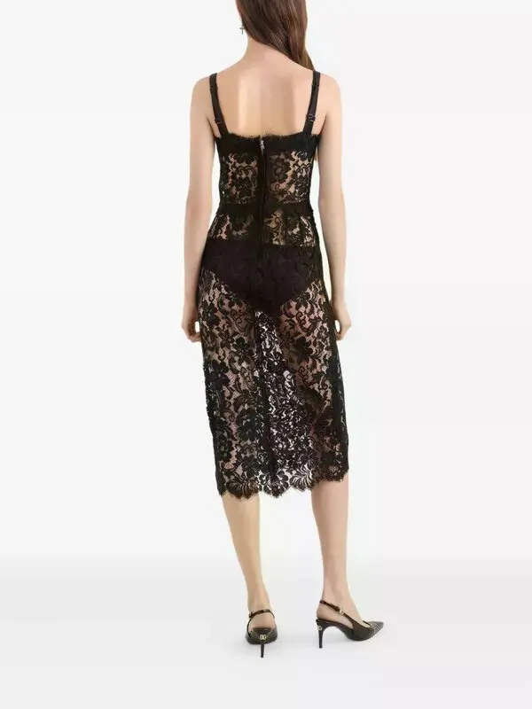 Dolce & Gabbana Lace Slit Midi Dress