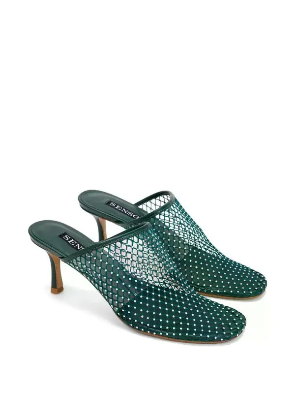Senso Crystal-embellished Mules - Green