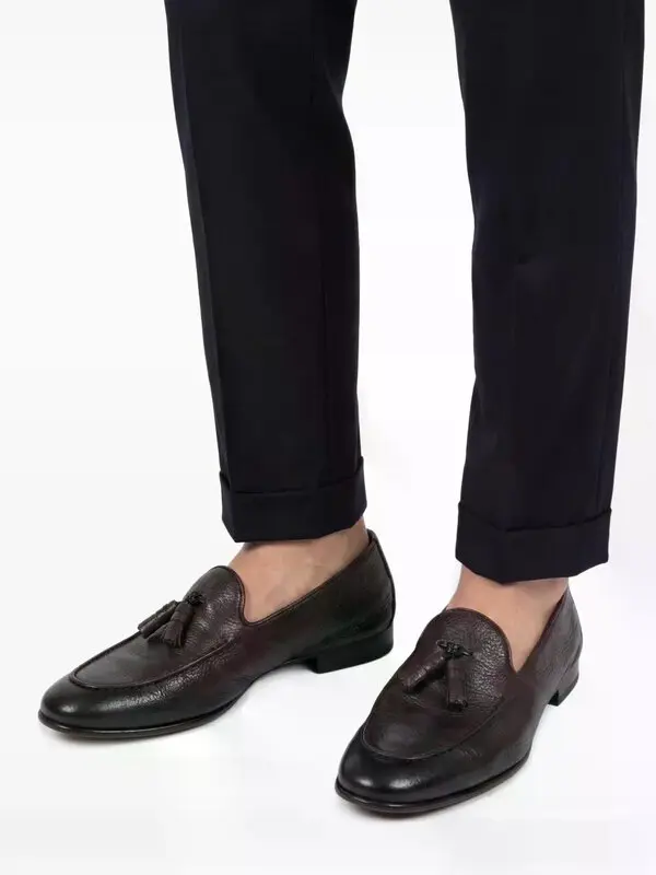 DOUCAL'S Tassel Leather Loafers - Brown
