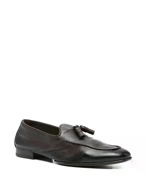 DOUCAL'S Tassel Leather Loafers - Brown