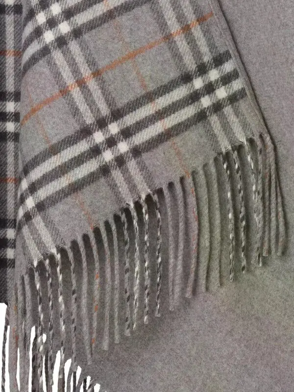 Burberry Reversible Check Wool Cape - Grey