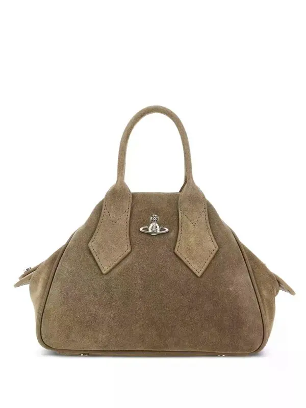 VIVIENNE WESTWOOD Small Yasmine Orb-detail Leather Tote - Grey