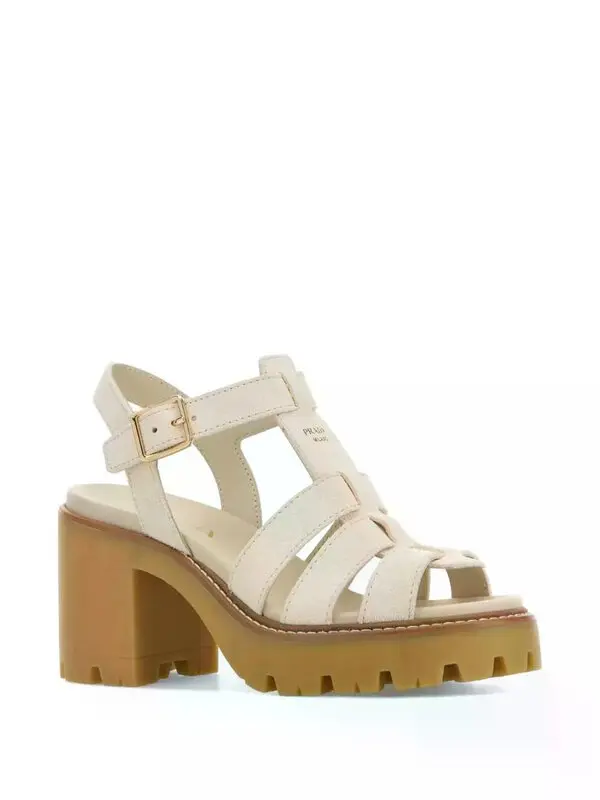Prada Suede Platform Heeled Sandals