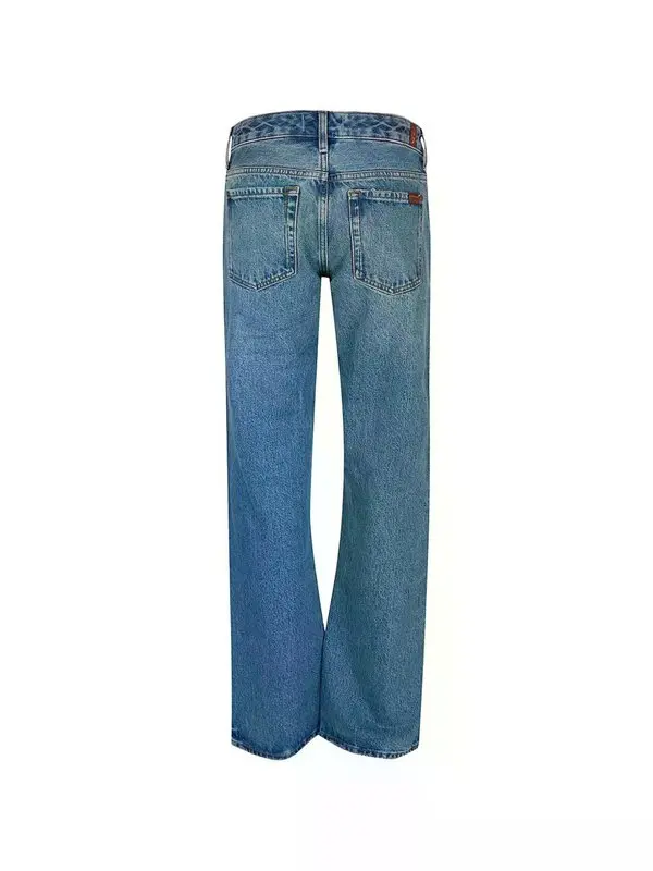 7 For All Mankind Low Straight Distressed Jeans