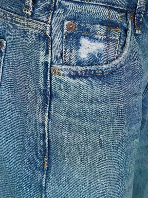 7 For All Mankind Low Straight Distressed Jeans