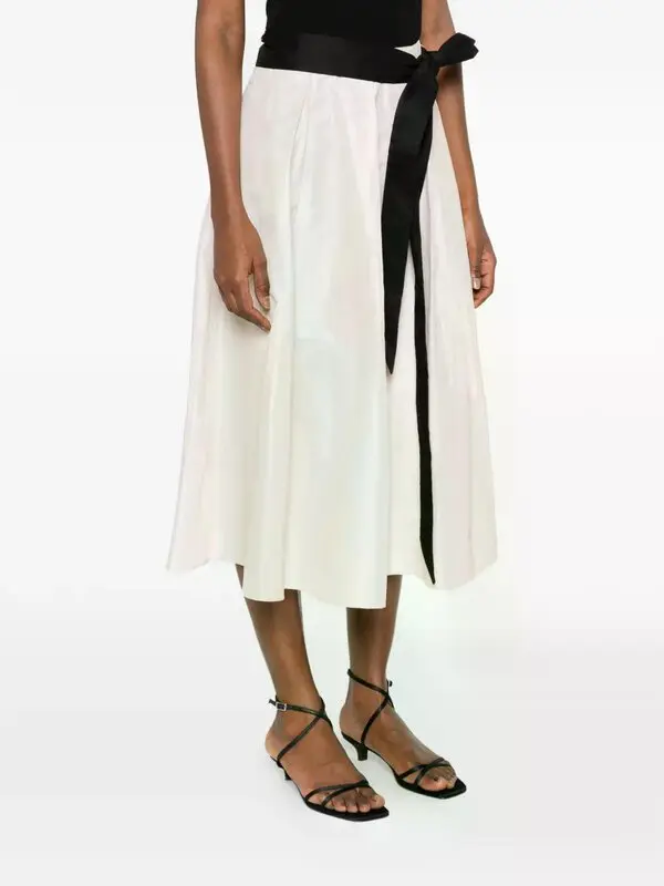 Max Mara Belted Pleated Midi Skirt - Neutrals