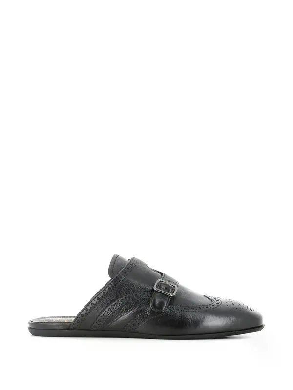 Officine Creative Buckle Detail Brogue Mules - Black