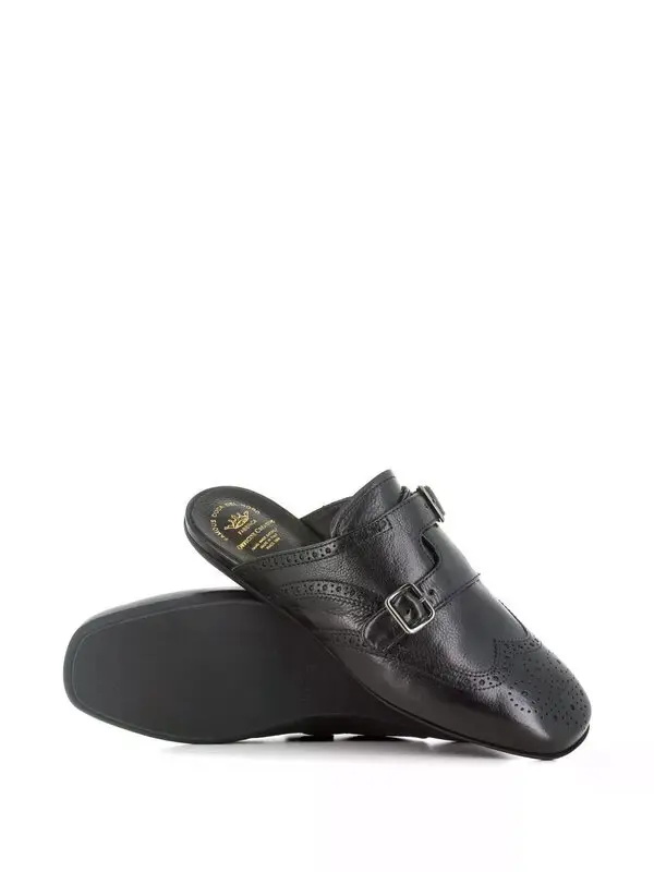 Officine Creative Buckle Detail Brogue Mules - Black