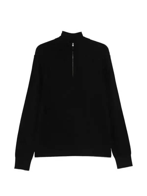 Zegna Zip Neck Sweater - Black