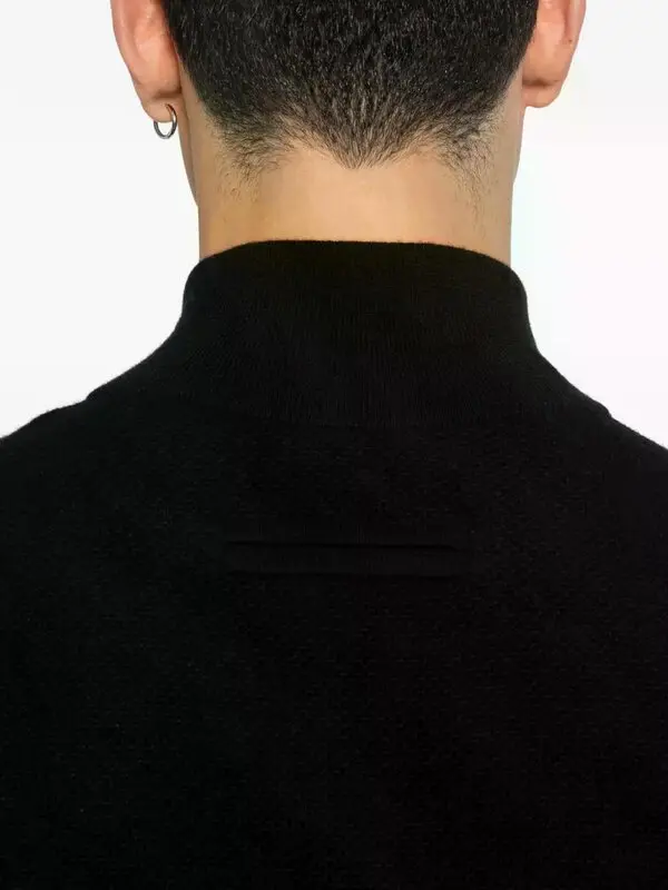 Zegna Zip Neck Sweater - Black