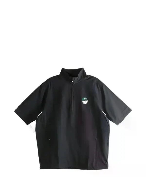 MALBON Short Sleeve Zip Embroidered T-shirt