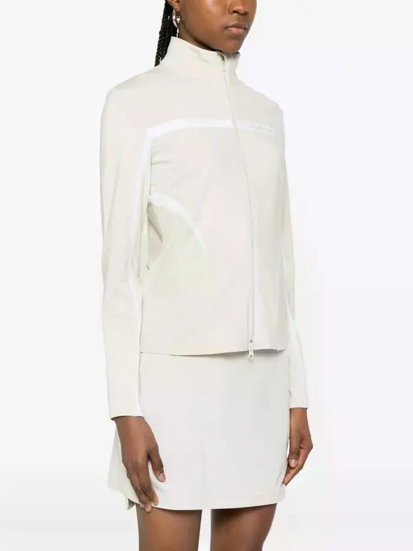 J. Lindeberg Beige Striped Zip Knitwear