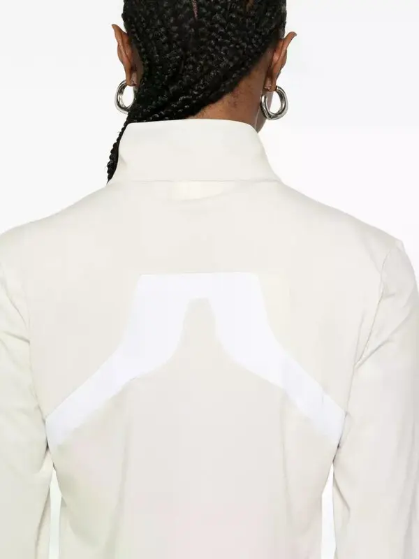 J. Lindeberg Beige Striped Zip Knitwear