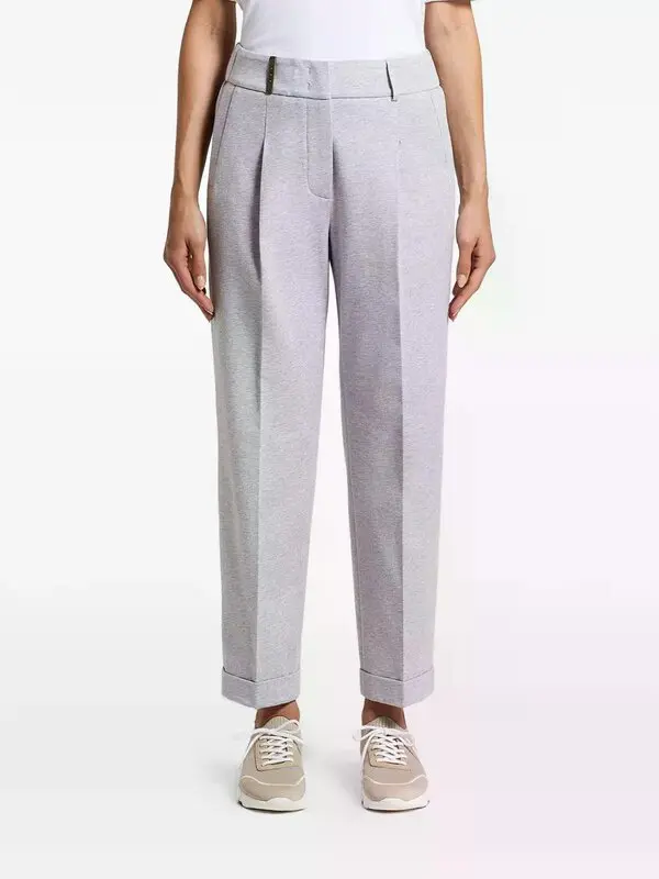 Peserico Tailored Fleece Trousers With Turn-up Hem