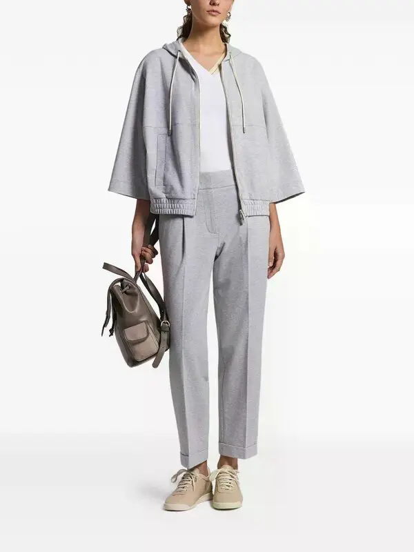 Peserico Tailored Fleece Trousers With Turn-up Hem