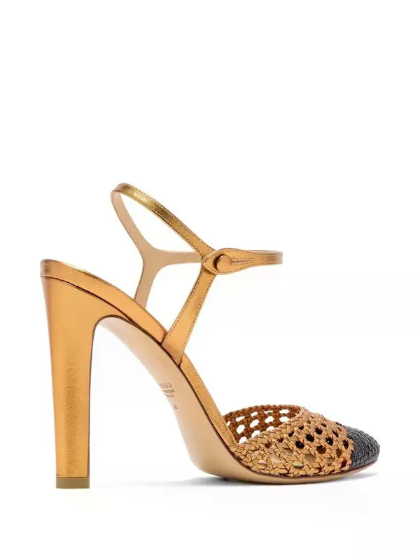 FRANCESCO RUSSO Woven T-strap Pumps
