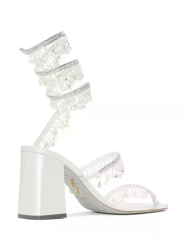 Rene Caovilla Crystal-embellished Strass Sandals - White