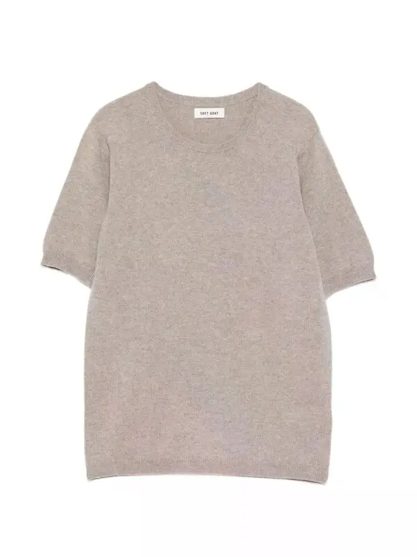 Soft Goat Round Neck Short Sleeve Sweater