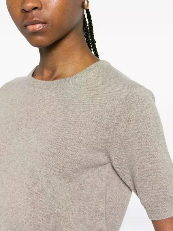 Soft Goat Round Neck Short Sleeve Sweater
