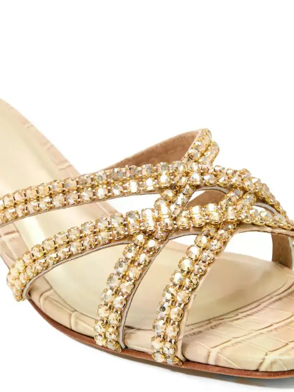 NICOLI Embellished Strap Sandals - Neutrals