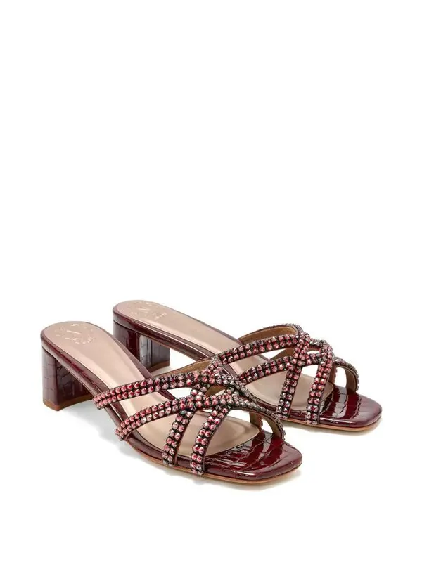 NICOLI Embellished Crisscross Sandals