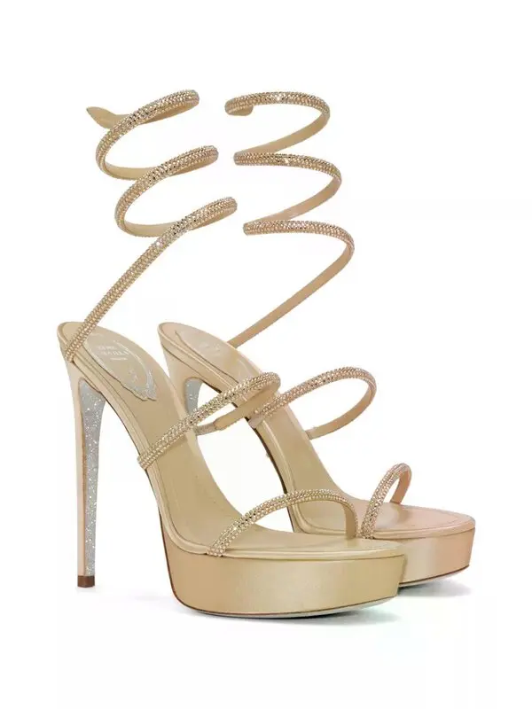 Rene Caovilla Platform Crystal Embellished Sandals