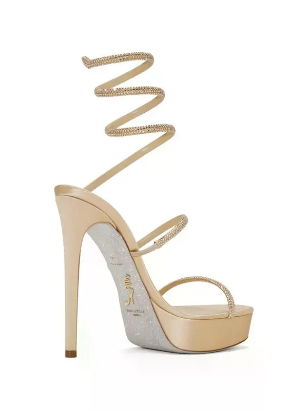 Rene Caovilla Platform Crystal Embellished Sandals