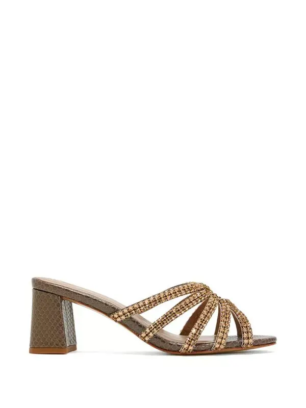 NICOLI Rhinestone Embellished Strappy Sandals
