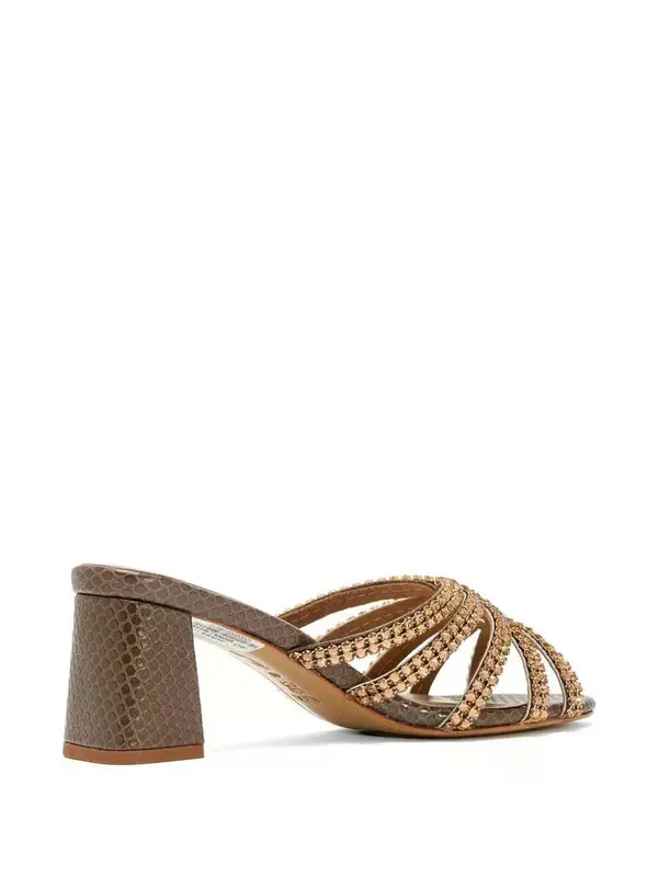 NICOLI Rhinestone Embellished Strappy Sandals