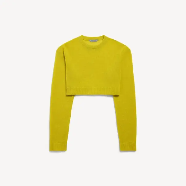Balenciaga Cropped Crewneck - Yellow