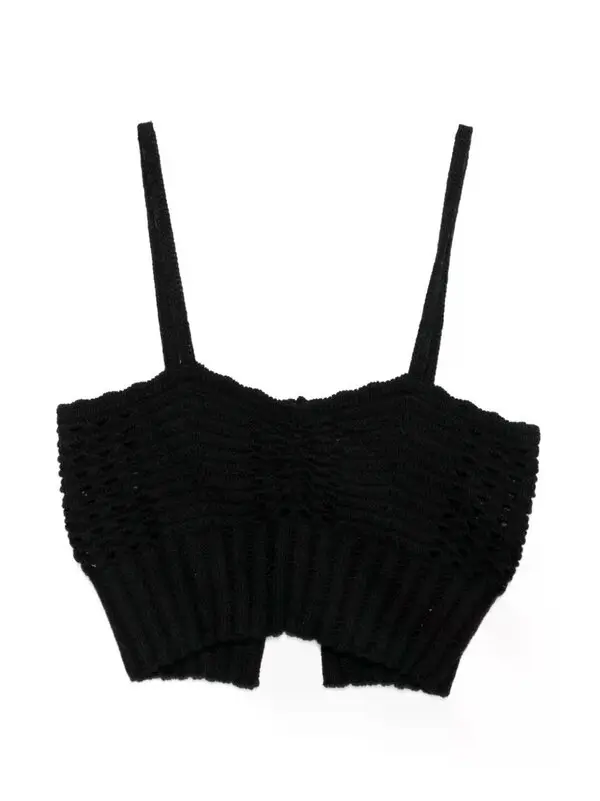 FORTE_FORTE Knitted Bralette Top - Black
