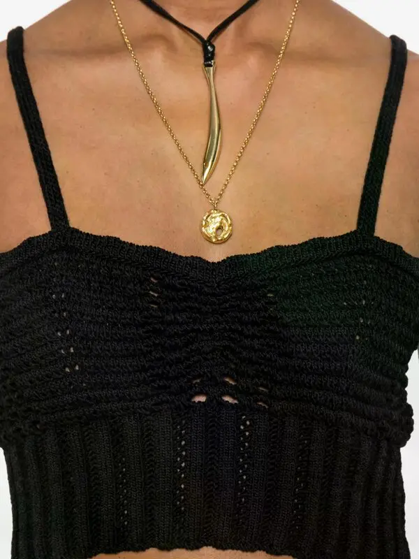 FORTE_FORTE Knitted Bralette Top - Black
