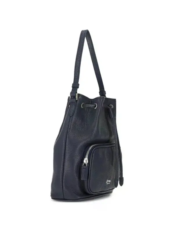LA ROSE Leather Bucket Bag - Blue