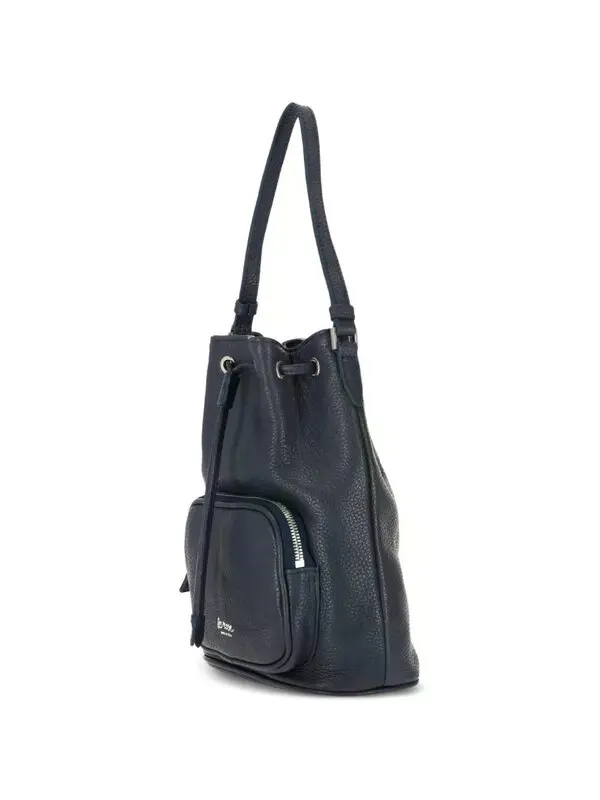 LA ROSE Leather Bucket Bag - Blue