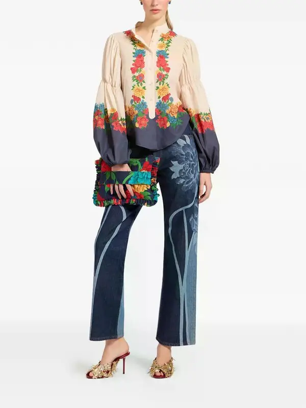 La DoubleJ Floral Placée Blouse - Neutrals