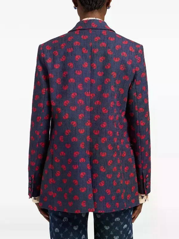 La DoubleJ Floral Print Double-breasted Blazer