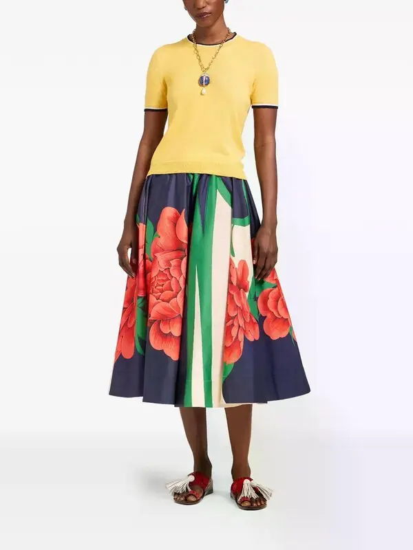 La DoubleJ Floral Ballerina Midi Skirt